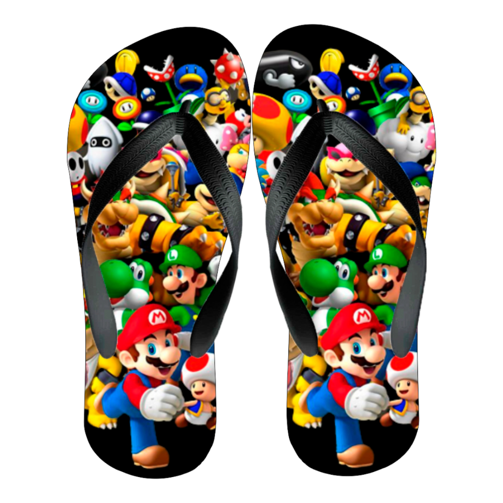 Chinelo De Dedo Personalizado Super Mario Bros Luigi Dino | Shopee Brasil