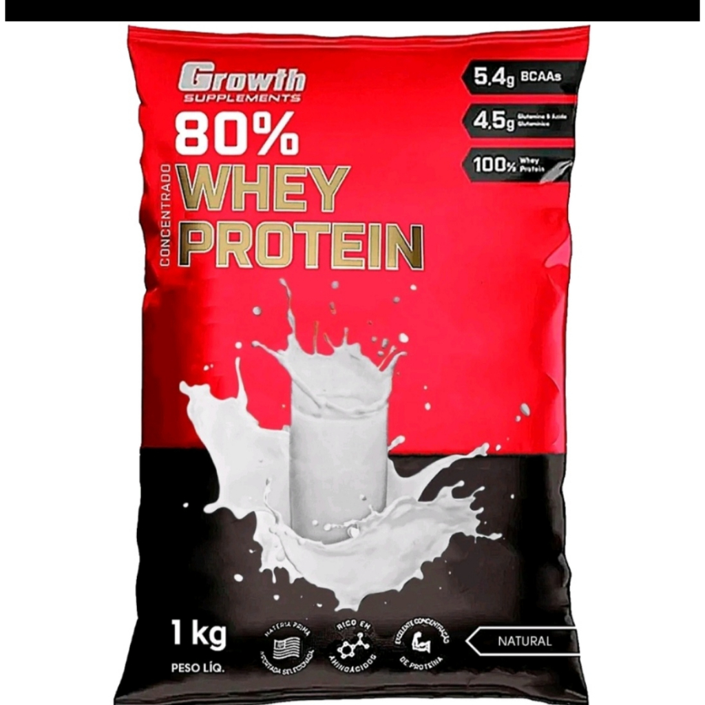 Whey Protein Concentrado 1kg Growth Supplements Shopee Brasil