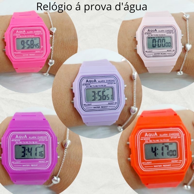 Relógio Feminino/ Masculino Aqua a prova d'água original | Shopee Brasil