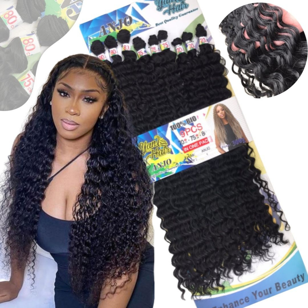 Cabelo Cacheado Bio Orgânico Modelo Anjo Yan Hair 80cm 300gr 9 Telas ...