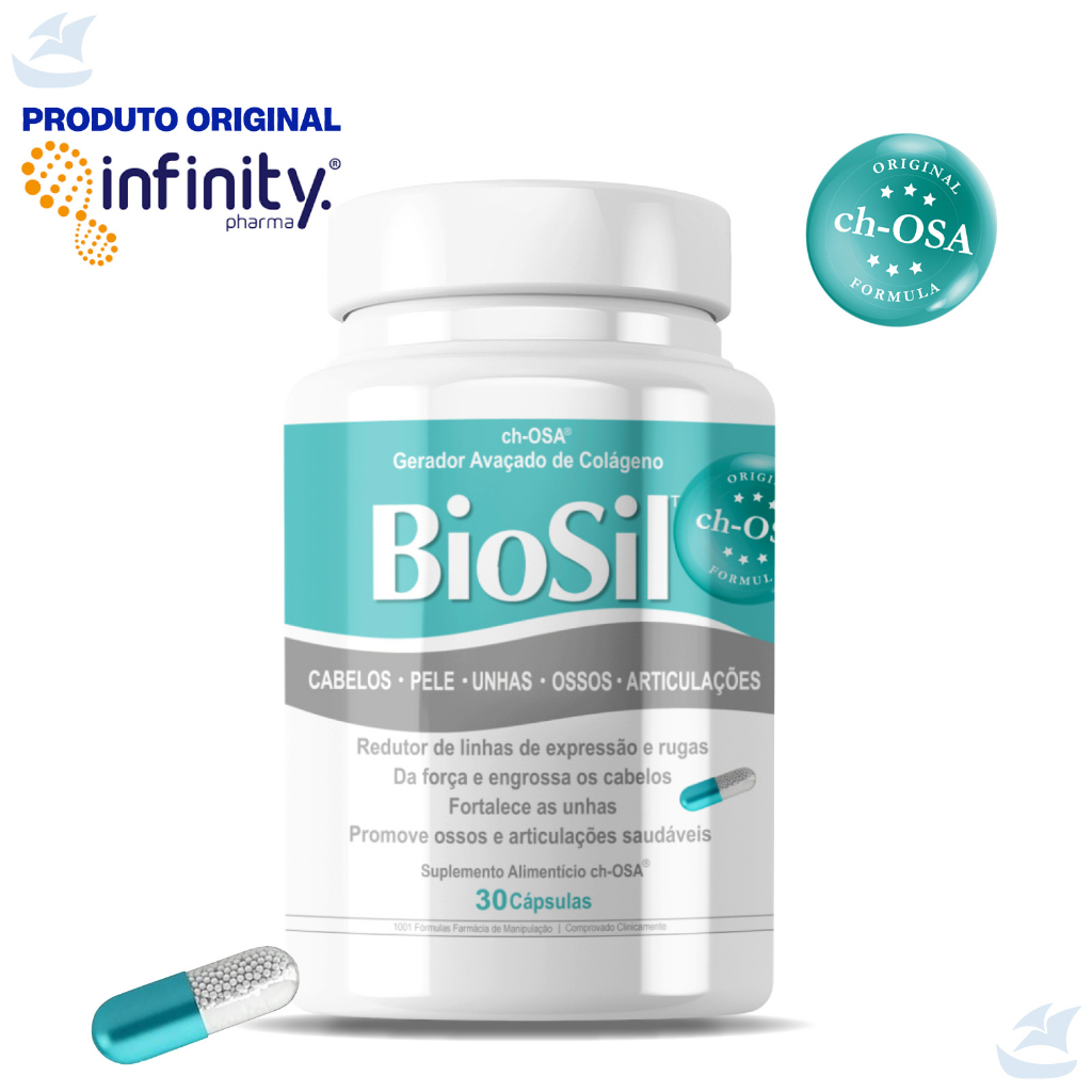 Biosil 520mg 30 Cápsulas Silicio Organico Original Infinity | Shopee Brasil