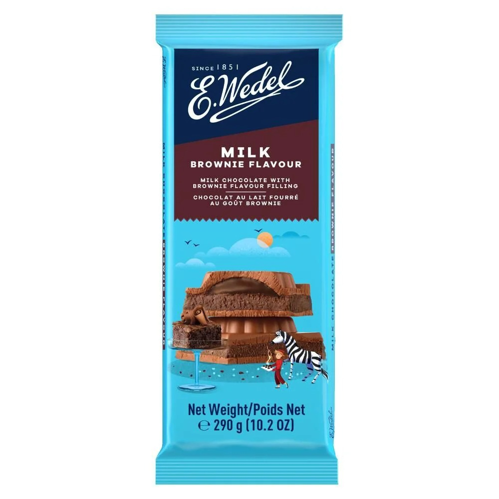 Chocolate E. Wedel Milk Brownie Flavour 290g | Shopee Brasil