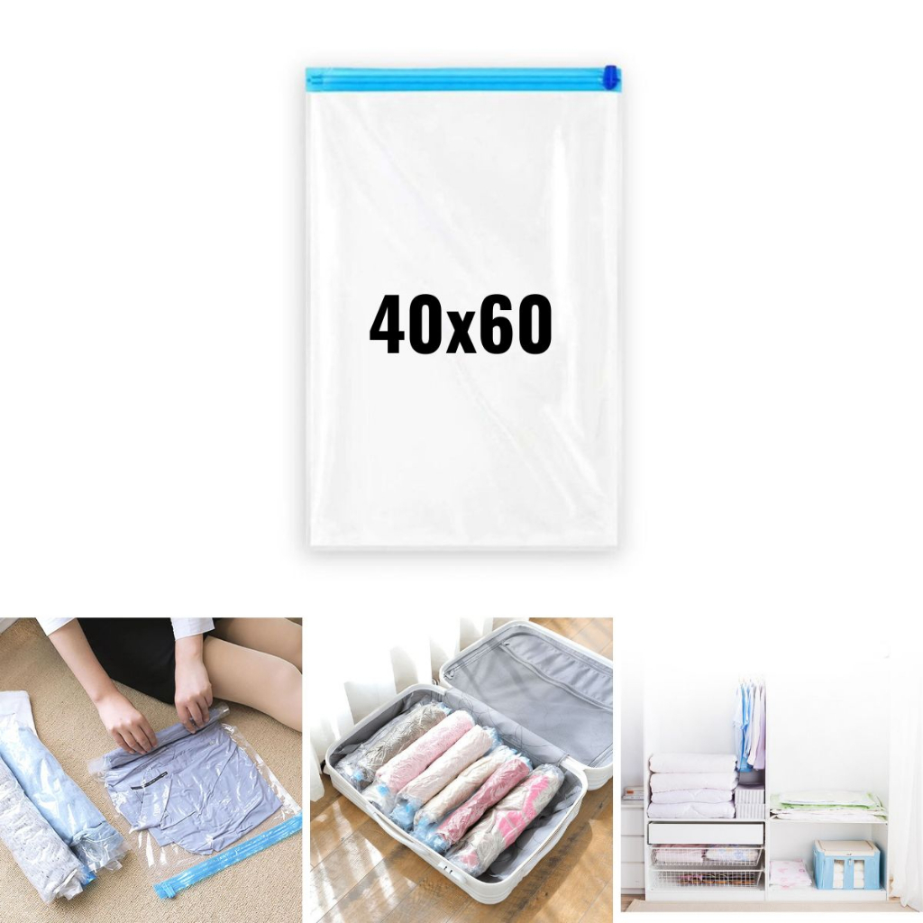 Saco A Vacuo Organizador Protetor Roupas Viagem 40x60cm | Shopee Brasil