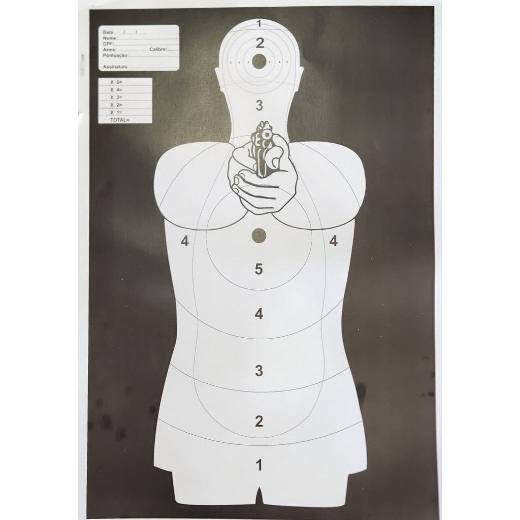 Alvo Silhueta Humanoide 25 Unids - 180gr - Escorrega o Preço