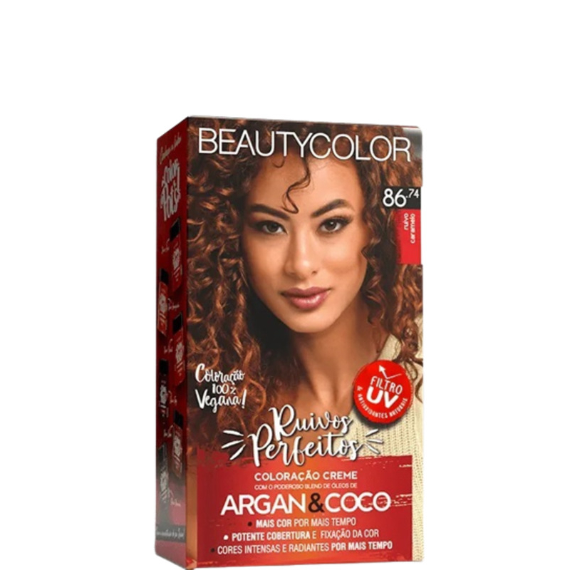 Tinta Beauty Color 86.74 Ruivo Caramelo Kit Coloração | Shopee Brasil