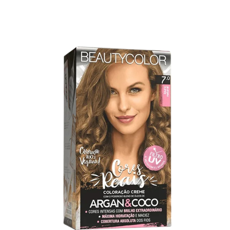 Tinta Beauty Color Coloração em Creme 7.0 Louro Natural | Shopee Brasil
