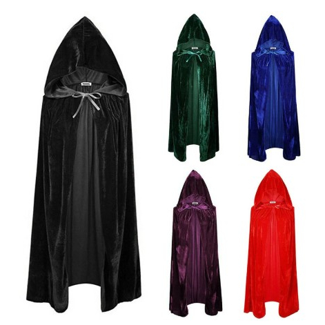 Fantasia Capa Com Capuz Manto Bruxa Mago Vampiro Veludo | Shopee Brasil
