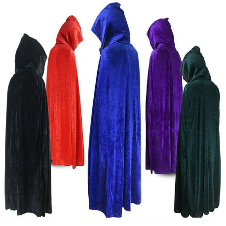 Fantasia Capa Com Capuz Manto Bruxa Mago Vampiro Veludo | Shopee Brasil