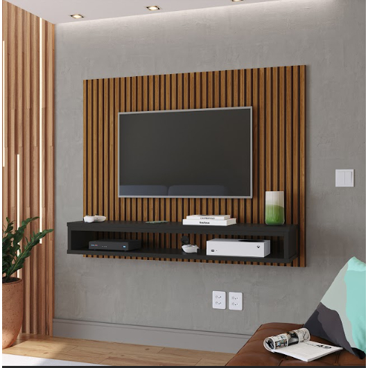 Painel Sala Quarto Com Nicho Tv’s Até 50 Polegadas Cissa - Cores | Shopee Brasil