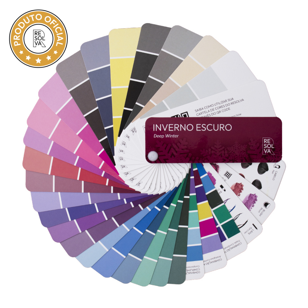 Cartela Paleta De Cores Coloração Pessoal Mini | Inverno Escuro ...