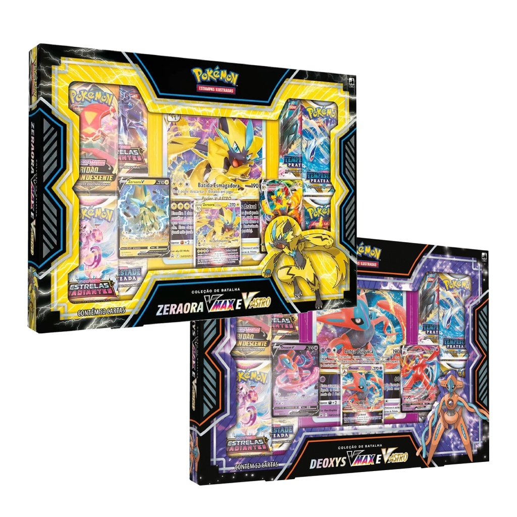 Pokémon - Box Deoxys Zeraora VMAX V-ASTRO | Shopee Brasil
