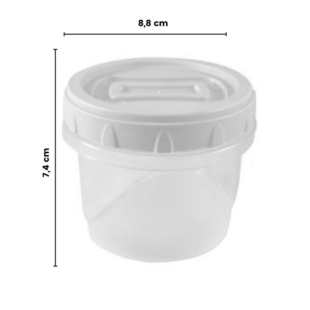 CONJUNTO KIT 3 UNIDADES VASILHA PLASTICA COM TAMPA DE ROSCA 300ML ...