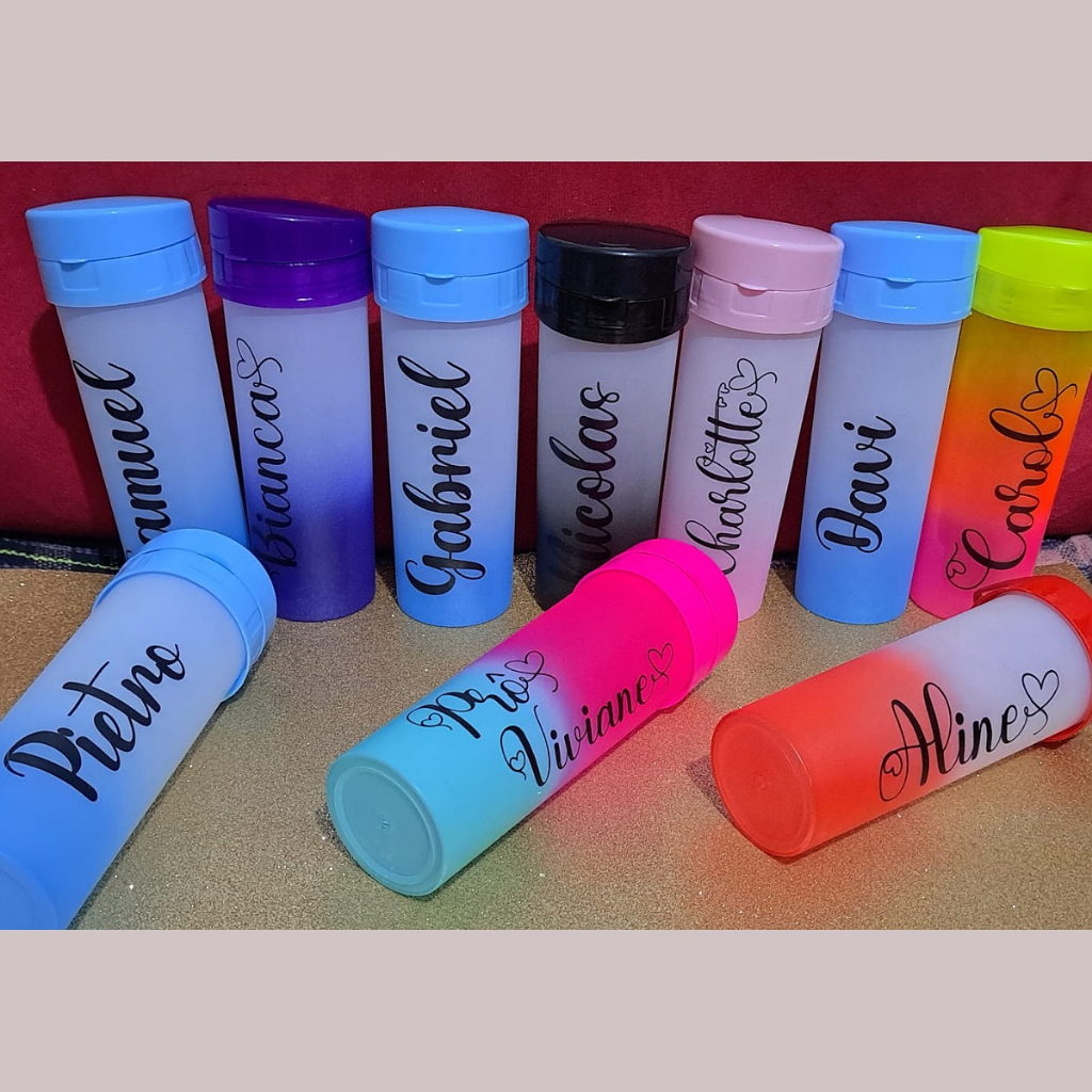 Kit 10 Garrafa Squeeze Personalizada com Nome e Desenho | Shopee Brasil