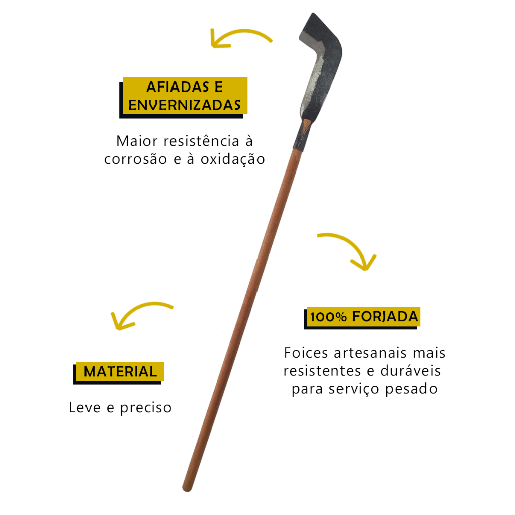 Foice Mineira 73 Forjada Com Cabo Madeira TARZA | Shopee Brasil