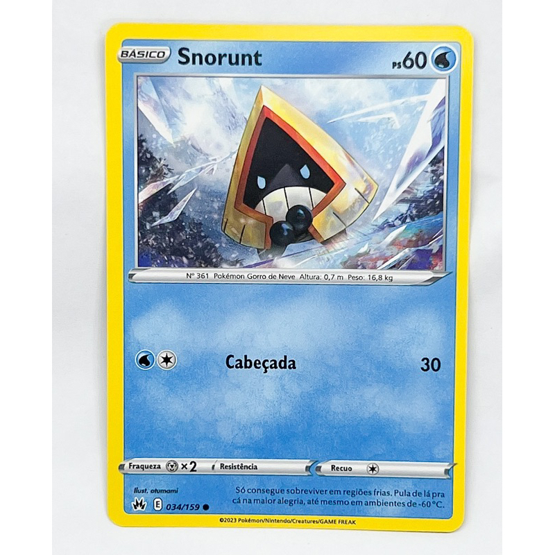 Carta 034/159 Pokémon TCG Original Copag Card Snorunt | Shopee Brasil