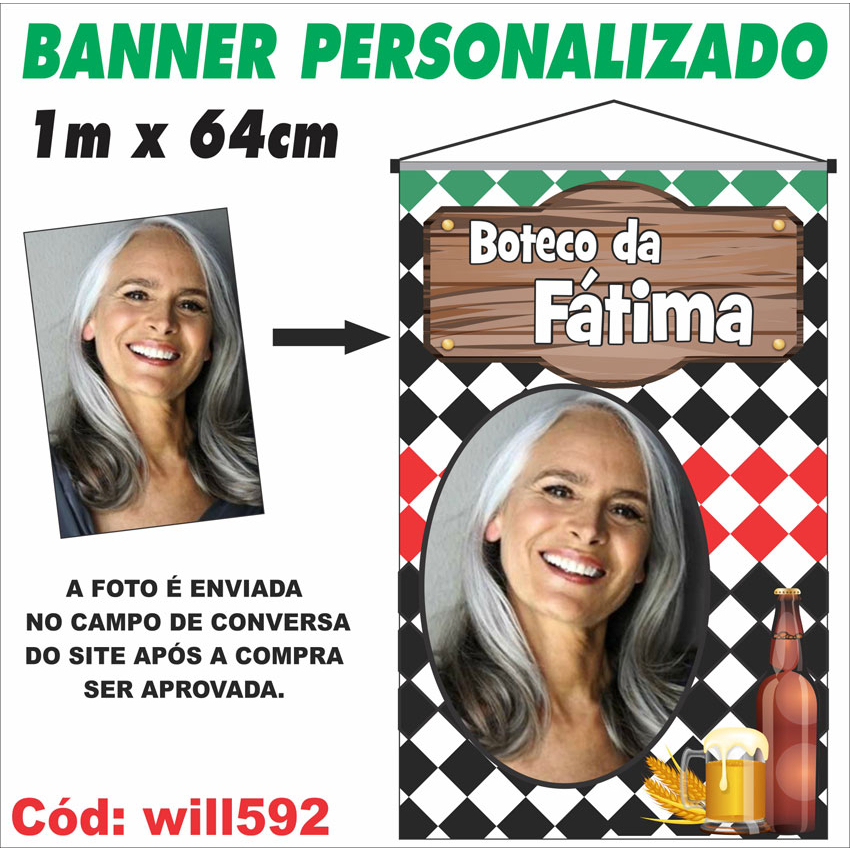Banner de aniversário Boteco personalizado feminino masculino | Shopee ...