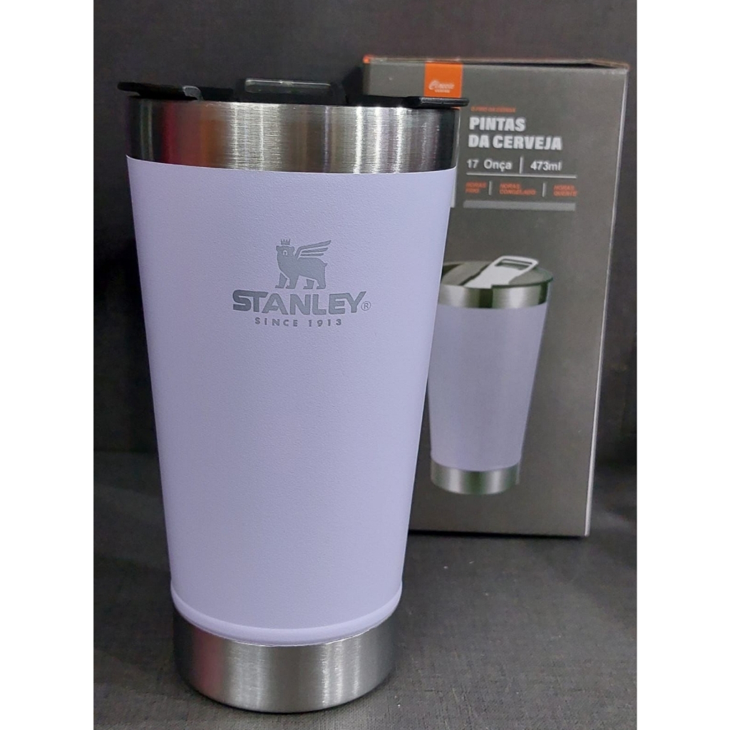 Copo Térmico STANLEY Inox BARATO Cerveja, Refrigerante BRANCO com Tampa ...