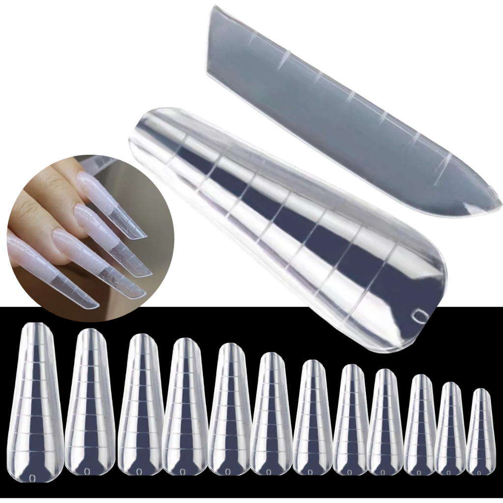 Molde F1 Almond Mandorla Stiletto Bailarina Unha de Gel Polygel Tips ...