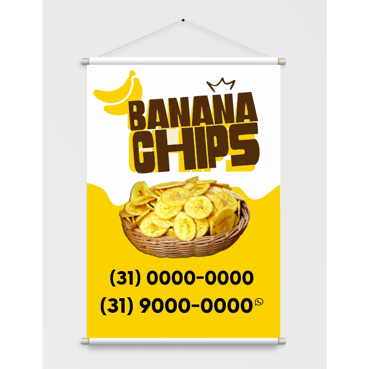Banner Divulgação - Banana Chips - 100x60cm | Shopee Brasil