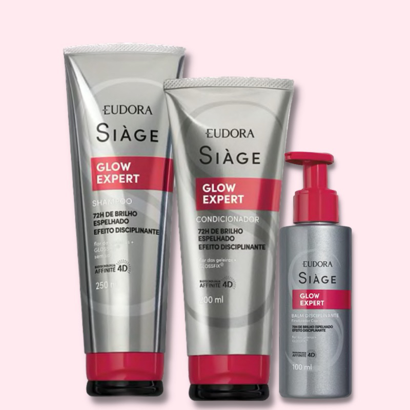 Combo Siàge Glow Expert: Shampoo 250ml + Condicionador 200ml + Balm ...