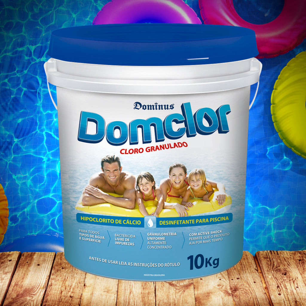 Cloro para Piscina Granulado Domclor Tradicional 10kg Balde - Escorrega ...