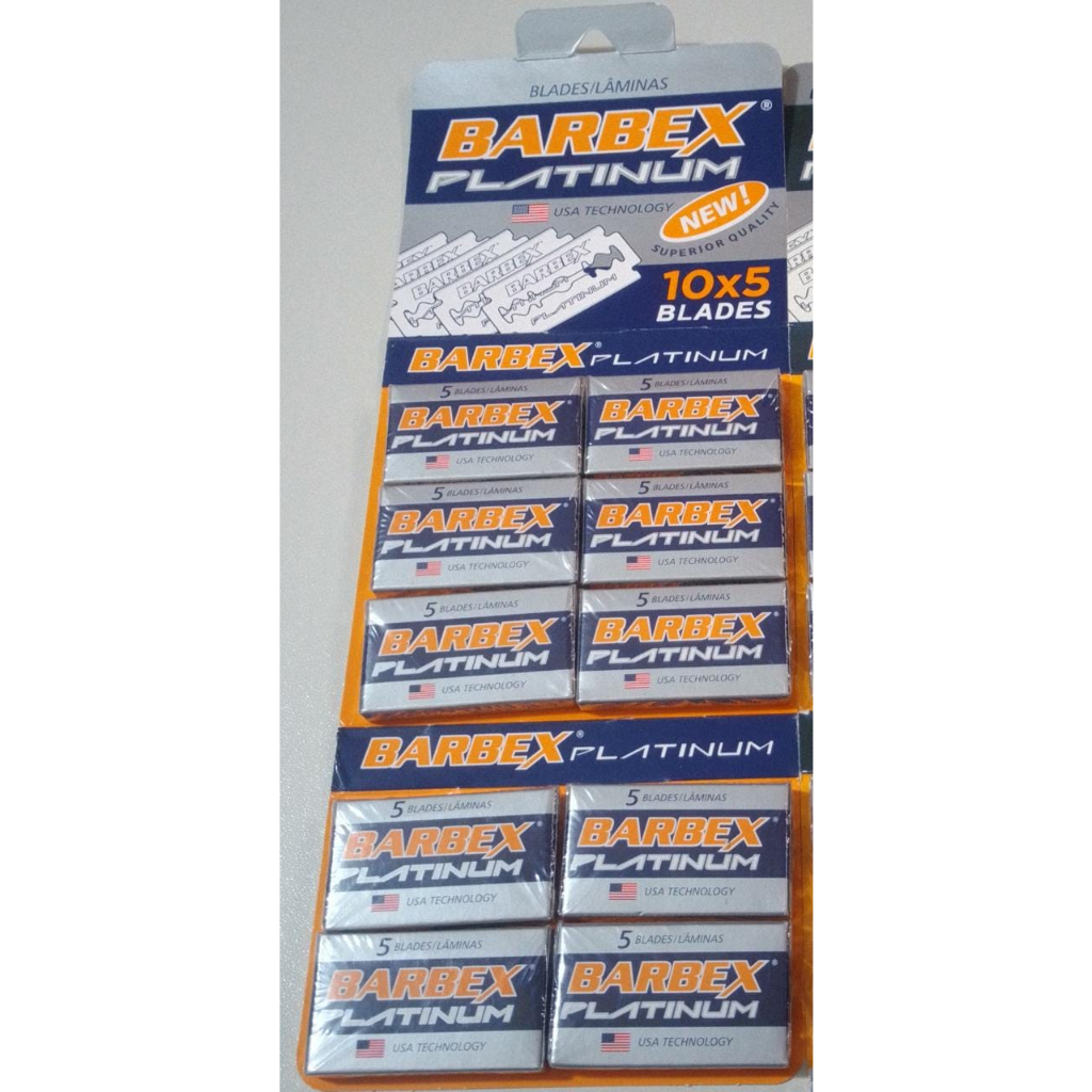 Cartela Laminas De Barbear Platinum Barbex 50 Unidades | Shopee Brasil