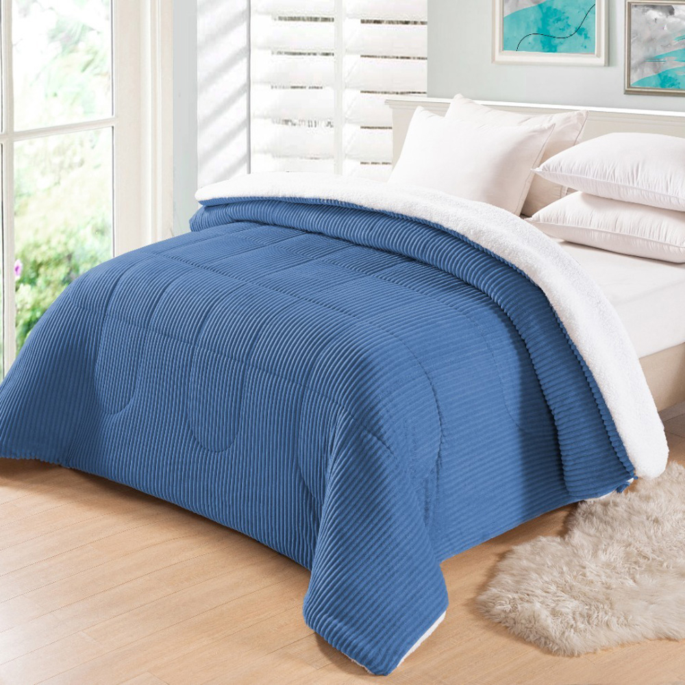 Coberdrom Edredom Canelado Dupla Face Sherpa Soft Alto Relevo 2,40mt X ...