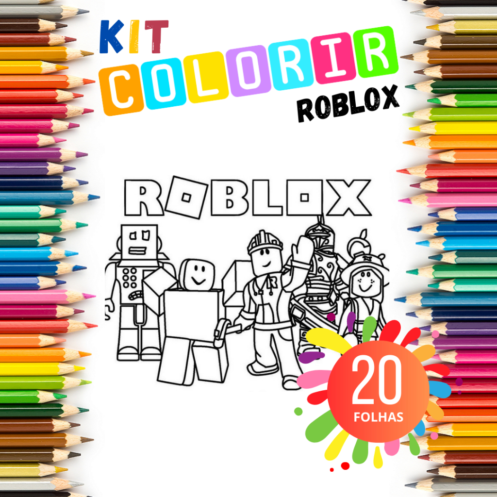 KIT 20 DESENHOS ROBLOX PARA COLORIR PINTAR EM FOLHA SULFITE A4 | Shopee ...