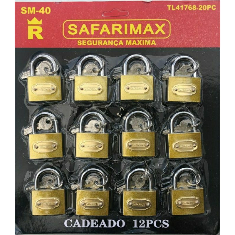 cartela de cadeado com 12 unidades tamanho 40mm | Shopee Brasil