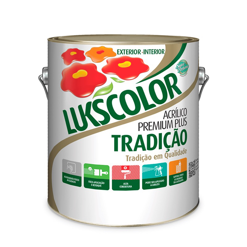 Tinta Latex Premium Acrilica Tradicao BRANCO GELO 3.6l Lukscolor ... Tinta Latex Premium Acrilica Tradicao BRANCO GELO 3.6l Lukscolor ...