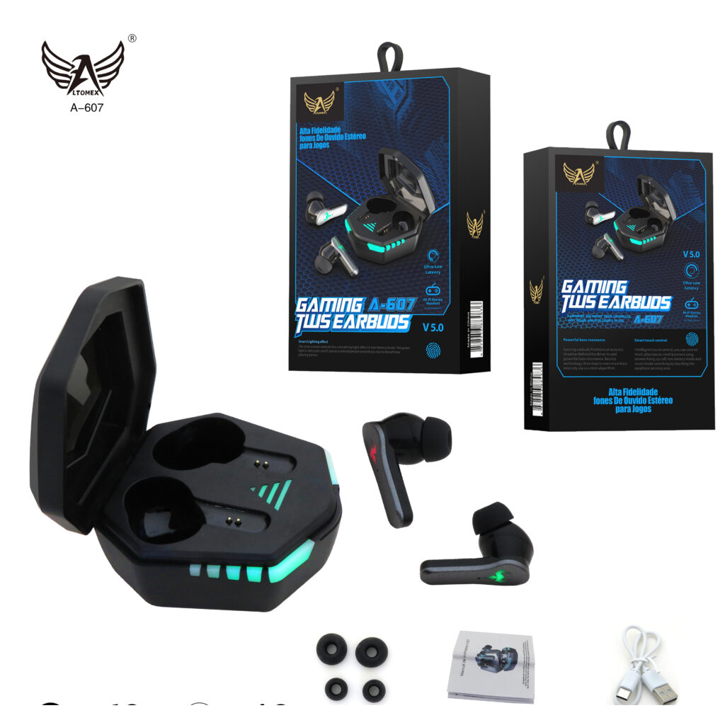 Fone de ouvido Altomex Gaming A-607 game esporte/gaming TWS EARBUDS | Shopee Brasil