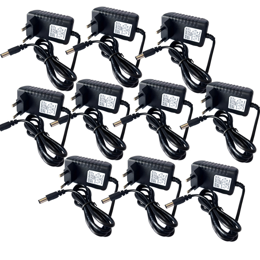 kit 10 pcs 12v2a ac 100v-240v conversor adaptador dc alimentação ue ...