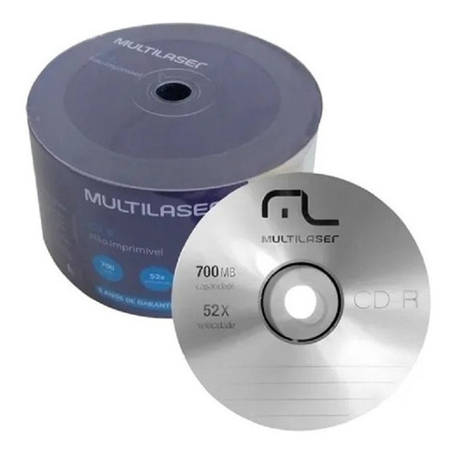 100 Midia Cd-r Virgem Multilaser C/logo 52x 700mb 80min Cdr | Shopee Brasil