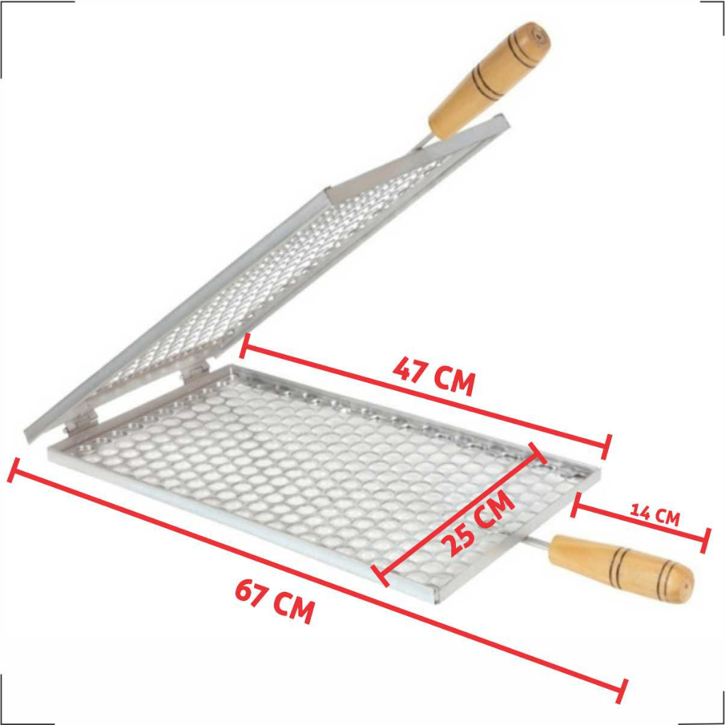 Grelha Para Churrasco Carvão Modelo Dupla de Fechar 47x25 | Shopee Brasil