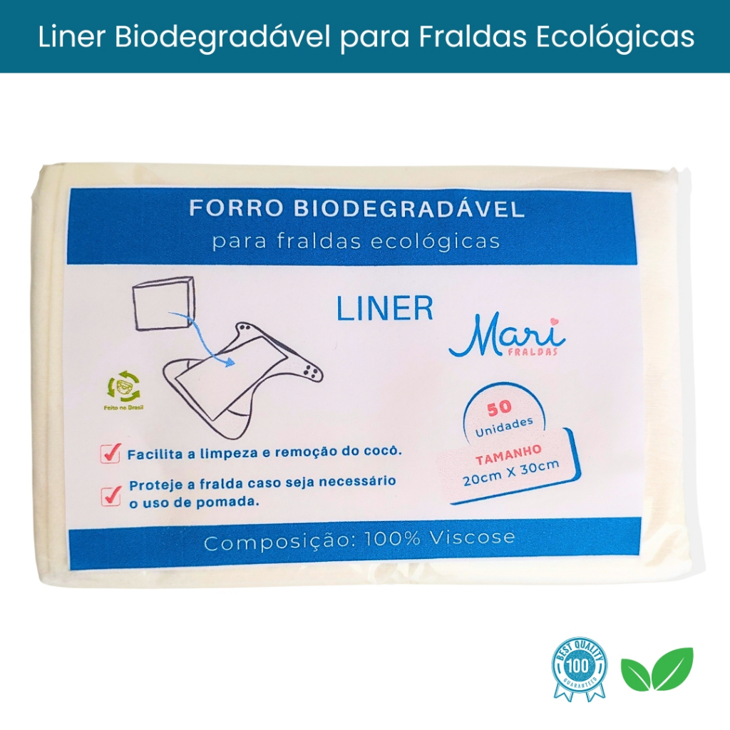 Liner Biodegradável Mari - 50 folhas/pacote - (1UN) | Shopee Brasil