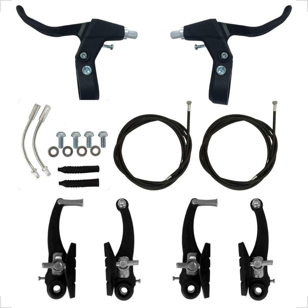 Kit Freio V-Brake Bike Bicicleta Aço Preto Completo Com Manete Vbrakes ...