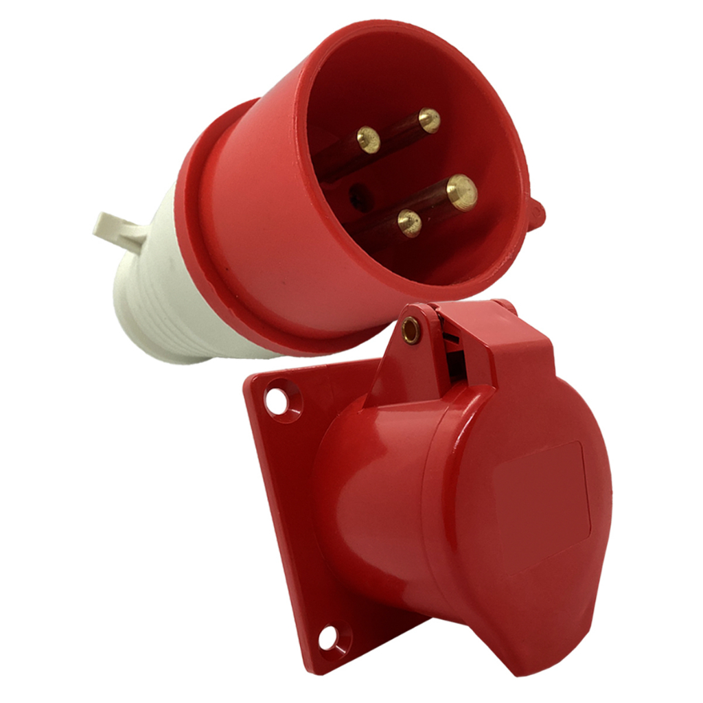 Kit Tomada Industrial Embutir + Plugue Vermelho Engate Plug IP44 3p+t 6h 16a 380v - 1un | Shopee ...