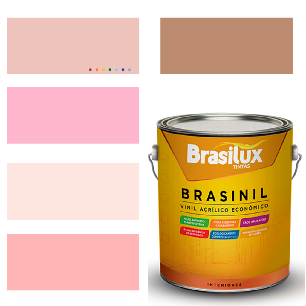 Tinta Parede Rosa Queimado Acrilica Brasinil Anti Mofo 3,2l - Escorrega ...