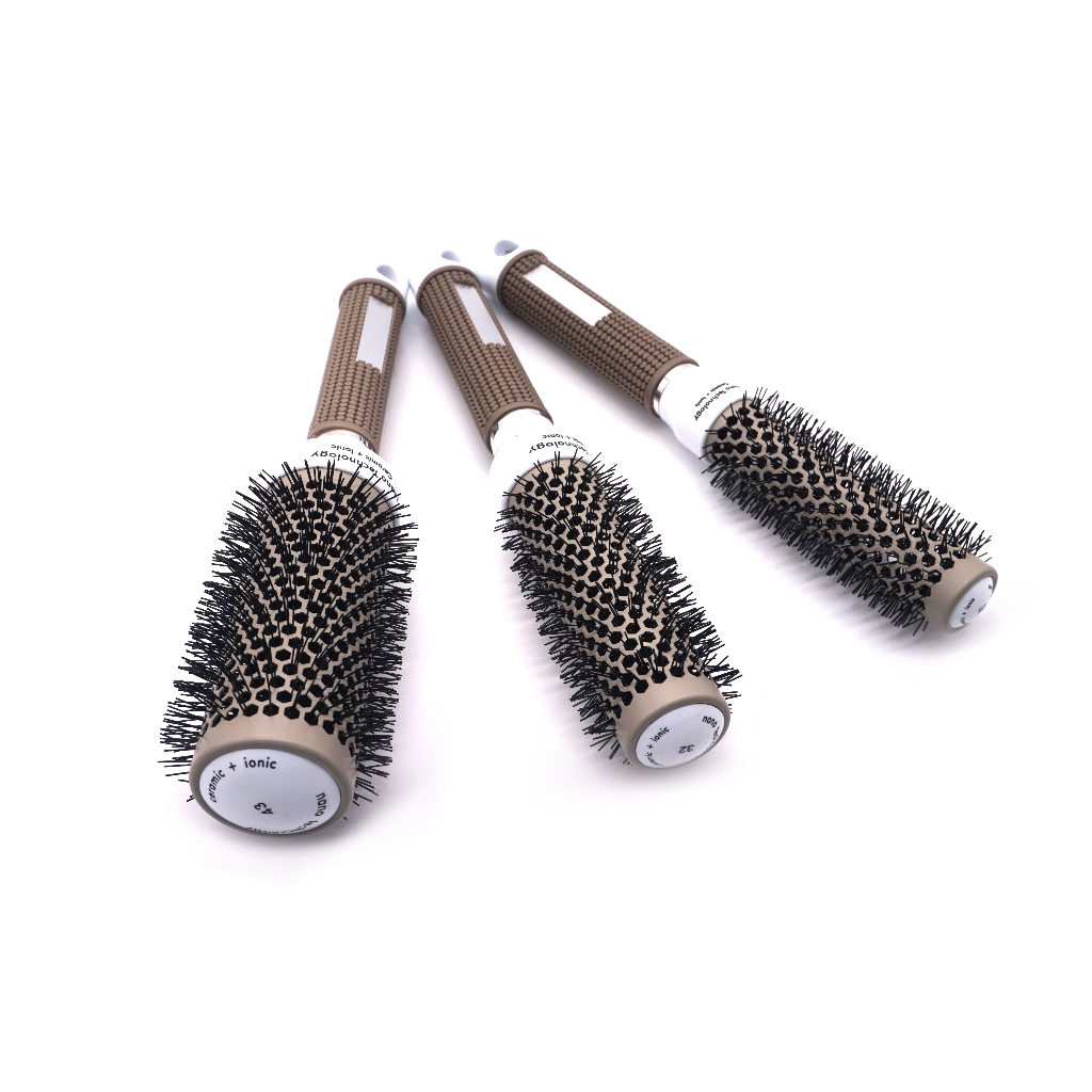 Kit 3 Escova Profissional Metal Vazada Térmica Para Escovação de Cabelo ...