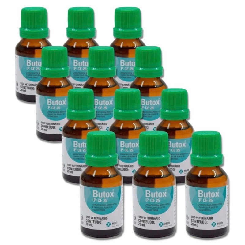 Kit 12 unidades Butox 20 Ml cada eficaz contra Pulgas Carrapatos Kit ...