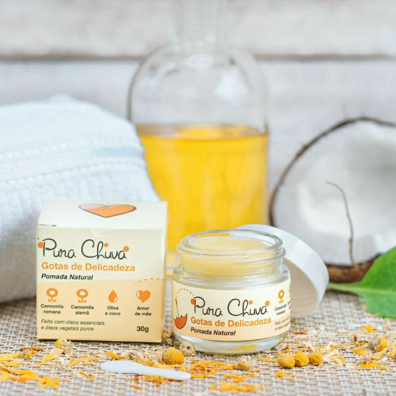 Pomada Natural Gotas de Delicadeza 30g - Pura chuva | Shopee Brasil