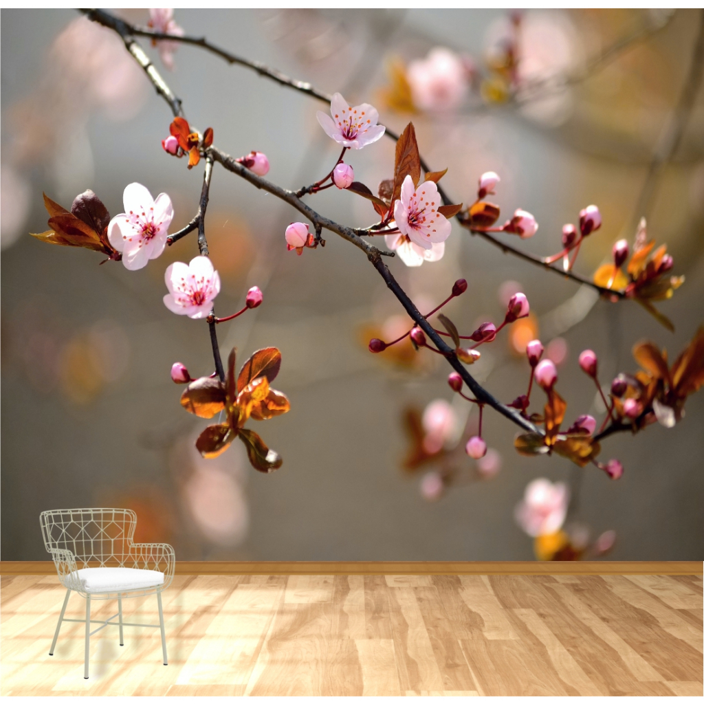 Papel de Parede Paisagens Natureza Autocolante Flores Campo m² img263 | Shopee Brasil