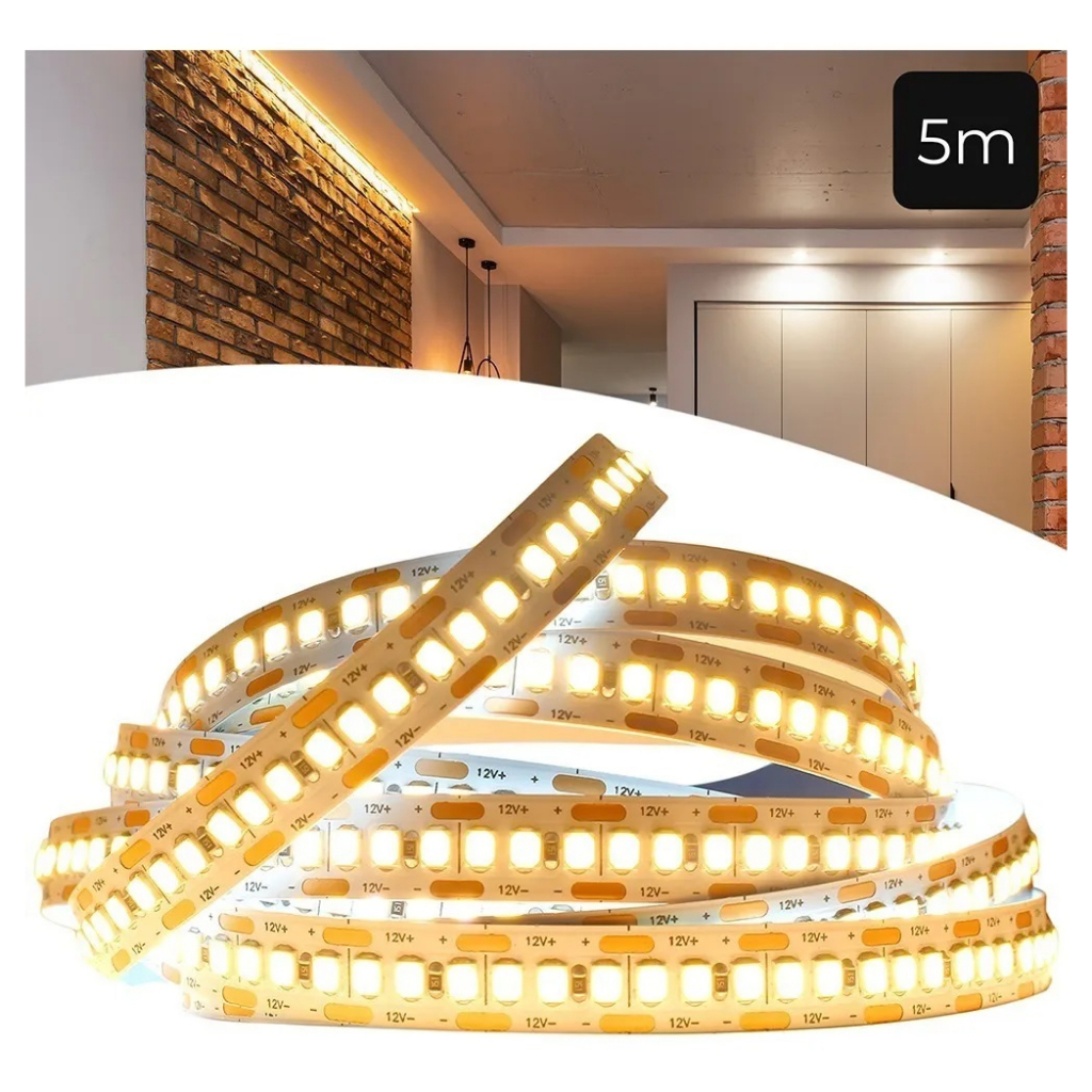 Fita Led 22w 240 leds 12v Luz Amarela, Neutra ou Branca Rolo 5M ...