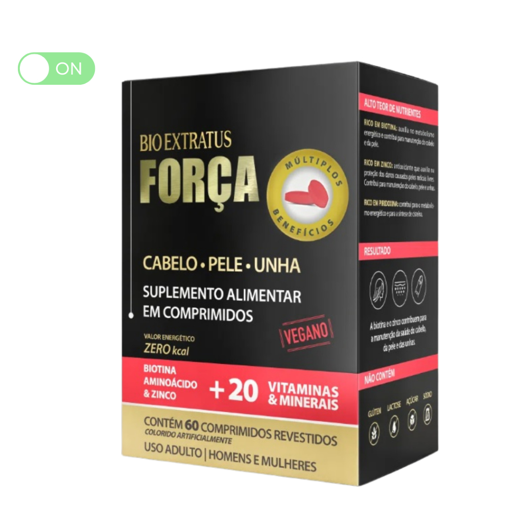 Suplemento Força com Pimenta Bio Extratus Cabelo Pele e Unha 900mg ...