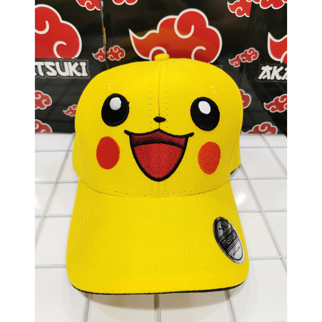Boné Pikachu Pokémon Bordado Aba Curva | Shopee Brasil