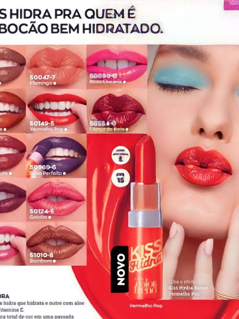 Kiss Hidra Baton hidratante Color Trend Maquiagem Avon pipoca doce ...