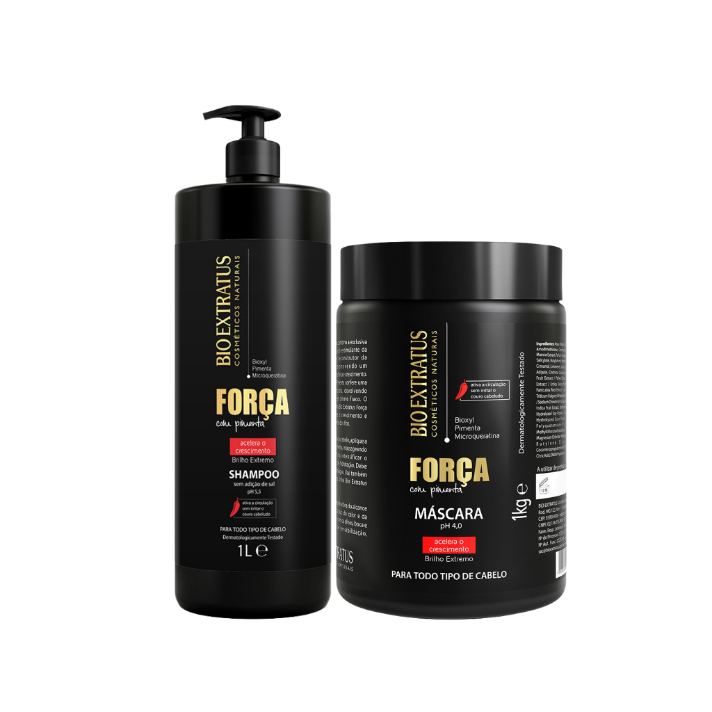 Kit Bio Extratus Força Com Pimenta - Crescimento (Shampoo 1 Litro ...
