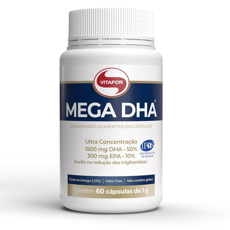 Mega Dha Omega3 Vitafor 1500 Dha/300 Epa - 60 Caps Original | Shopee Brasil