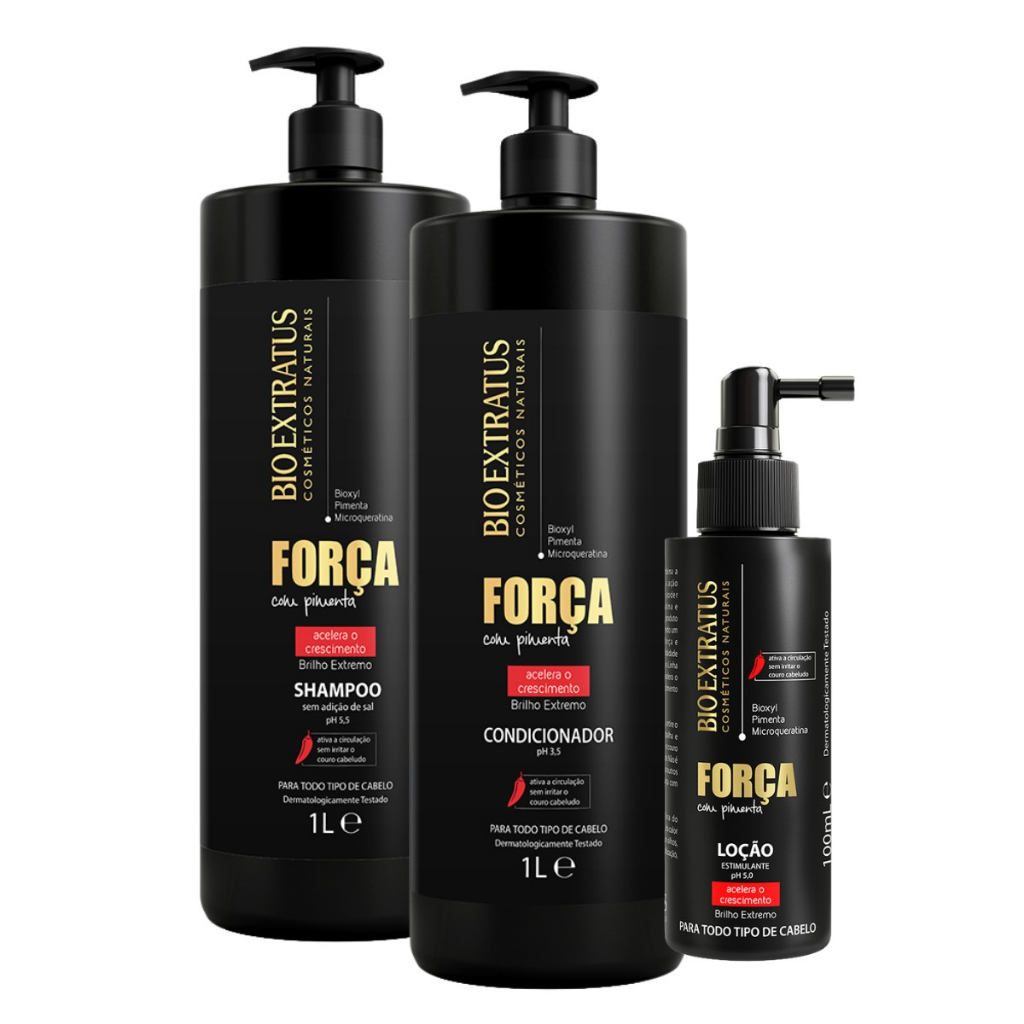 Kit Força e Crescimento Bio Extratus Linha Força com Pimenta (Shampoo e ...