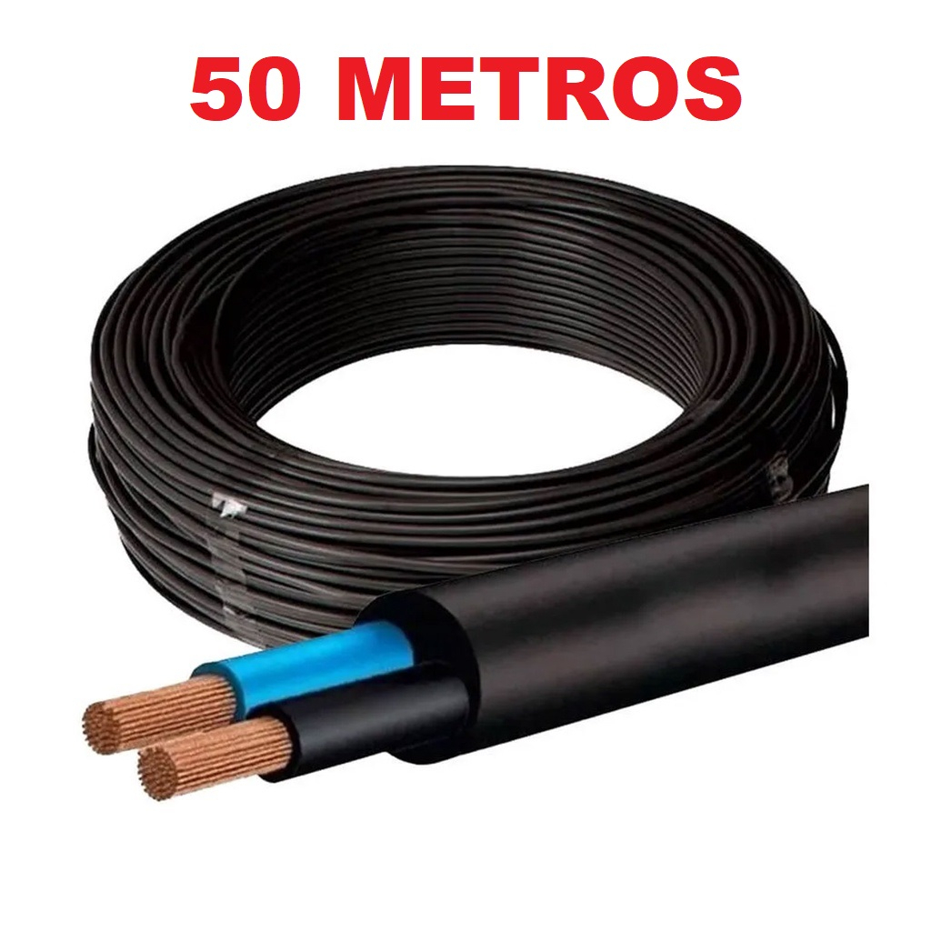 Cabo PP 2x1,50 Mm 2 Vias Rolo Com 50 Metros | Shopee Brasil